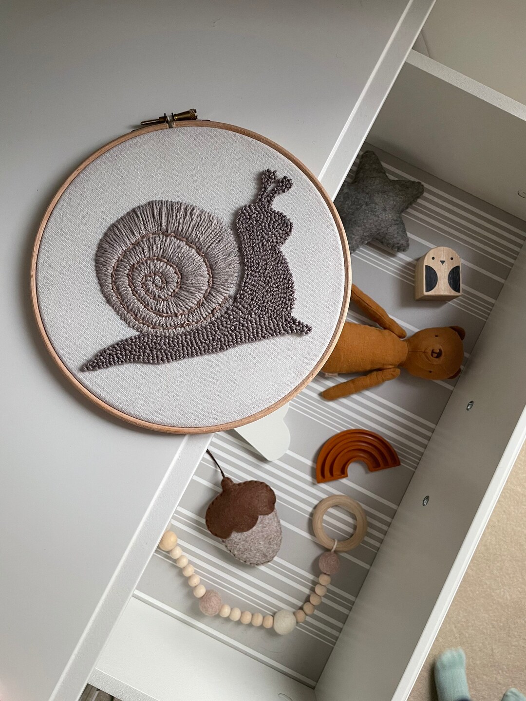 Snail Wall Decor, Snail, Punch Needle Snail, Kids Wall Decor, Children ...