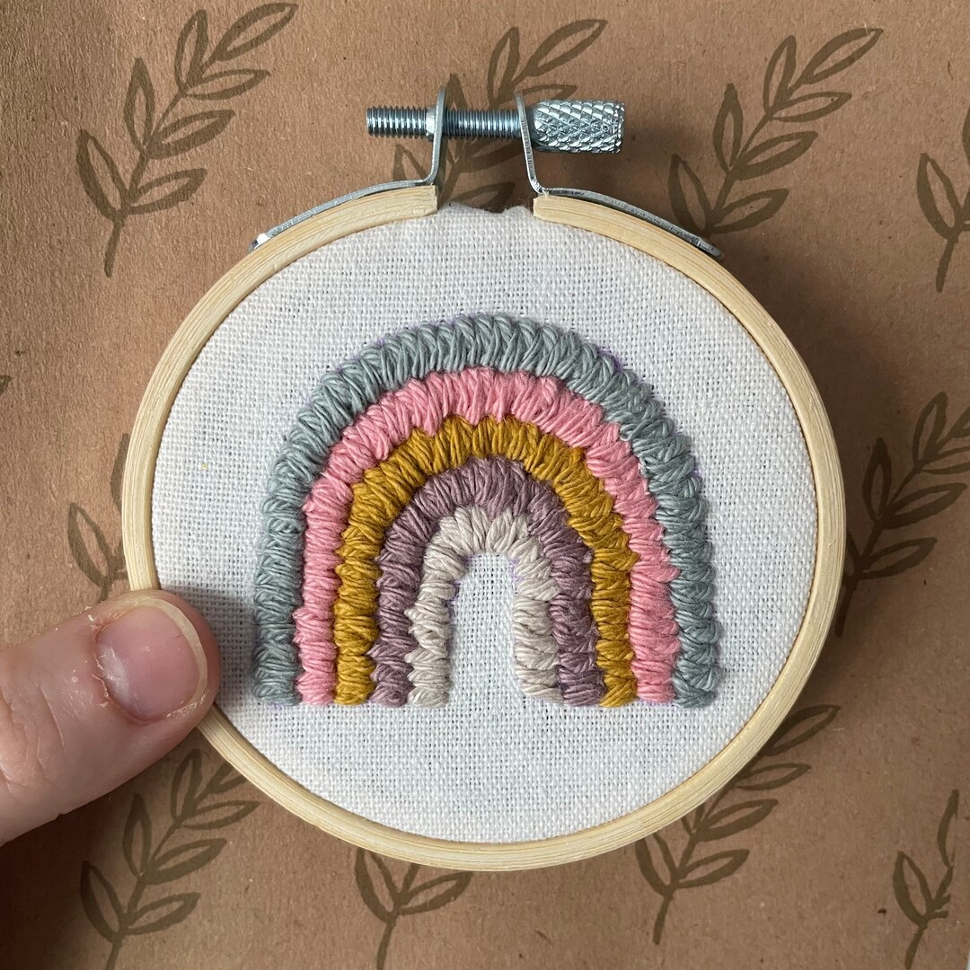 Mini Rainbow Punch Needle Decor, Rainbow Decor, Boho Rainbow Embroidery ...