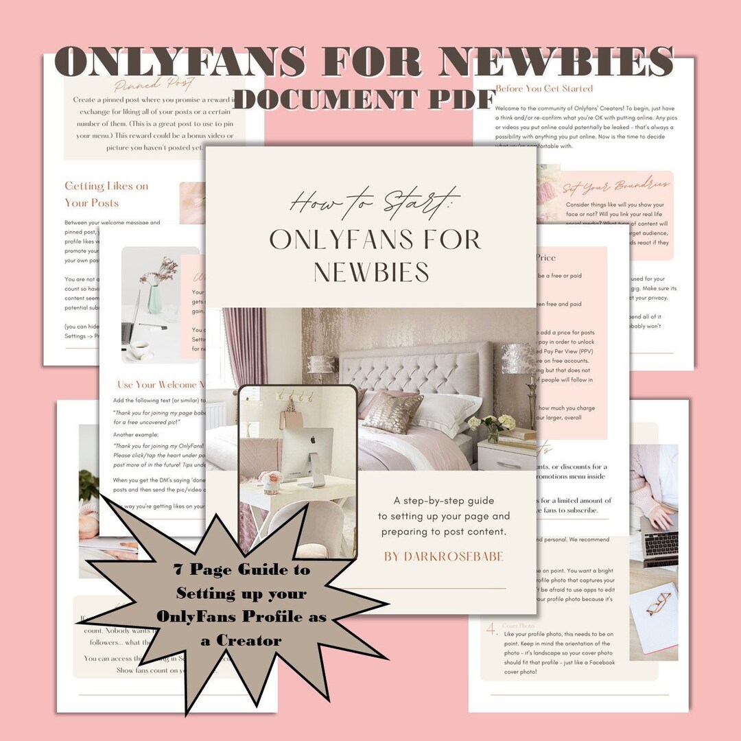 Onlyfans for Newbies PDF Downloadable Document Beginners Guide How to ...