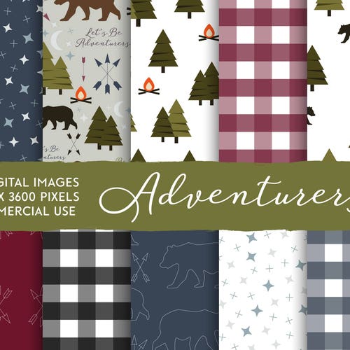 Woodland Digital Paper Woodland Pattern Forest Animal - Etsy