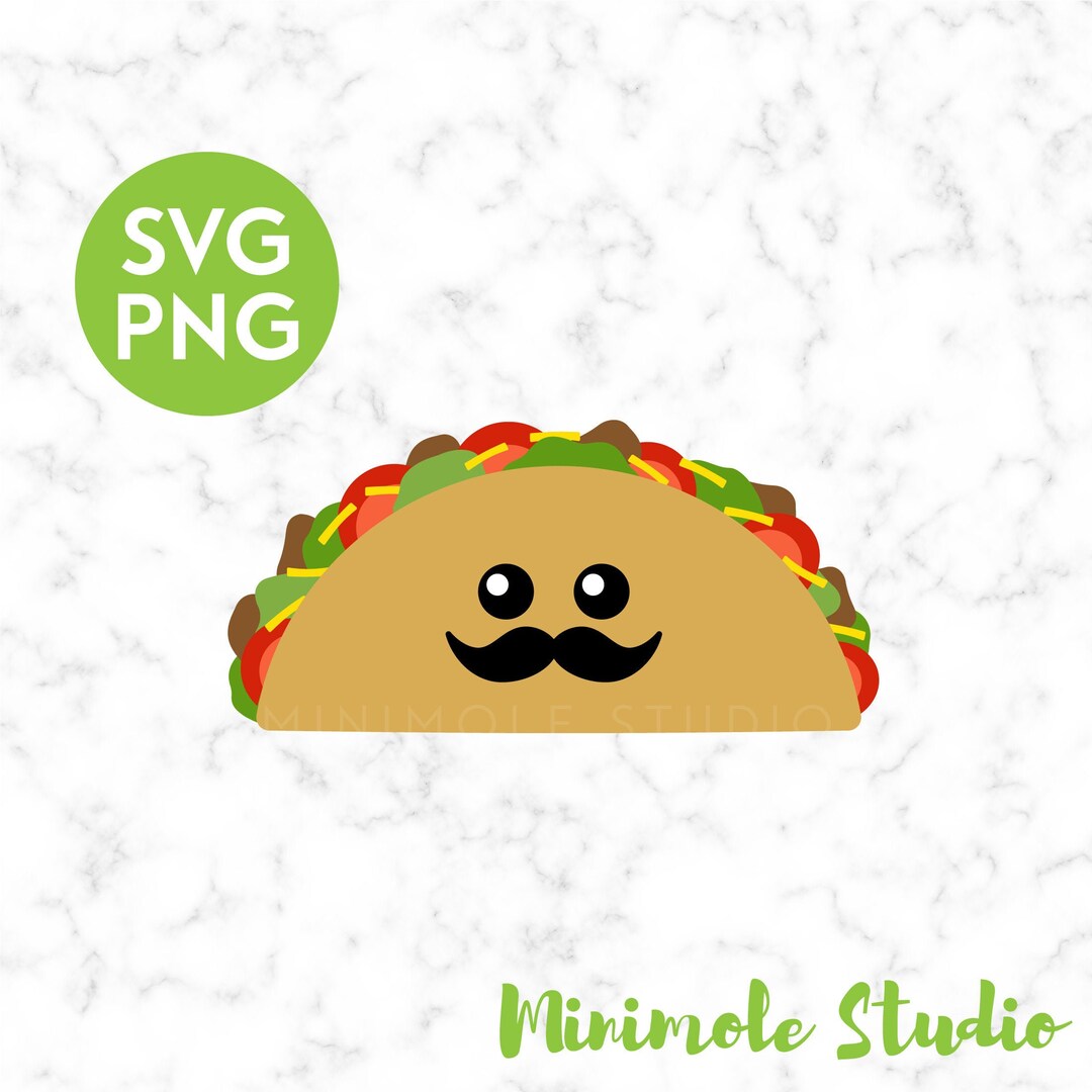 Taco SVG Mexican Food Svg Kawaii Food Clipart Moustache - Etsy Canada
