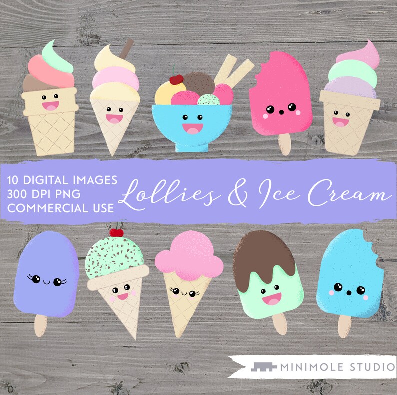 Ice Cream Clipart Ice Lolly Graphics Popsicle Clipart - Etsy