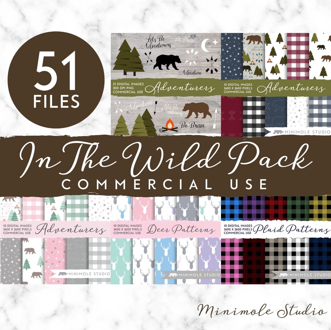 Digital Woodland Paper Clipart Bundle Discount Camping - Etsy Australia