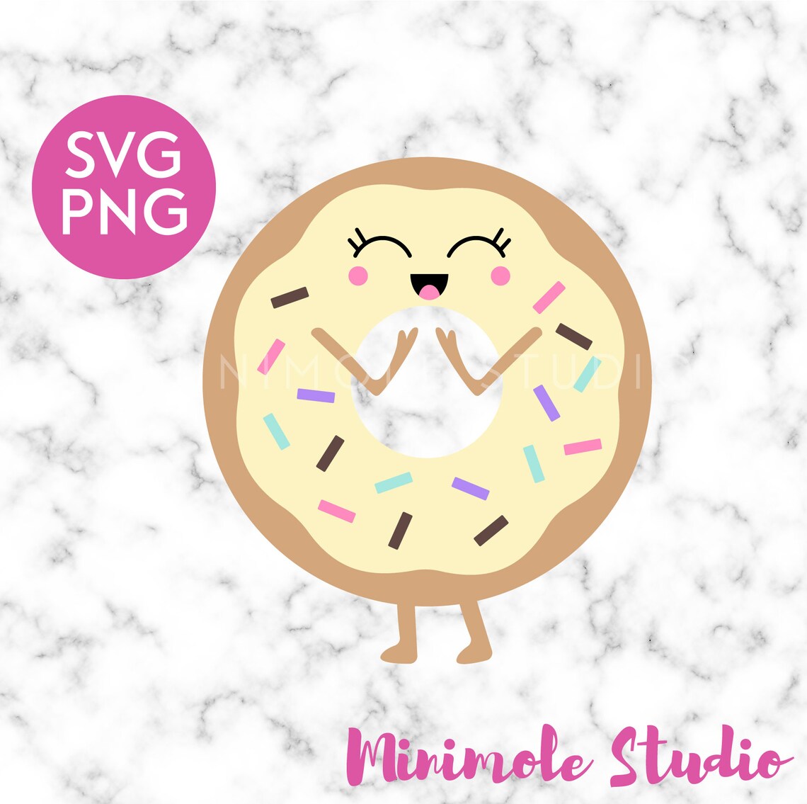 Cute Donut SVG Kawaii Food Svg Doughnut Clipart Sprinkles - Etsy