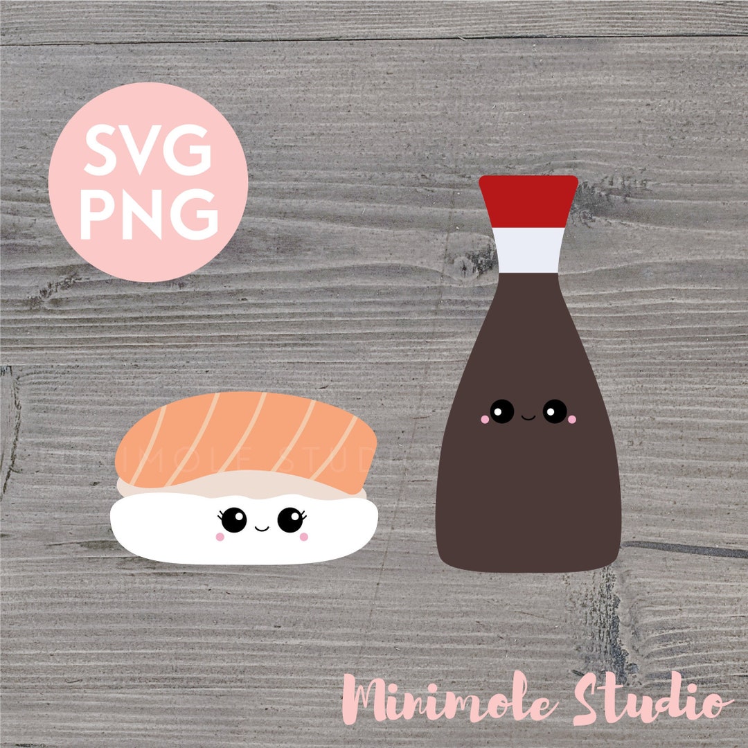 Sushi SVG Cute Japanese Food Svg Kawaii Food Clipart Soy - Etsy Canada
