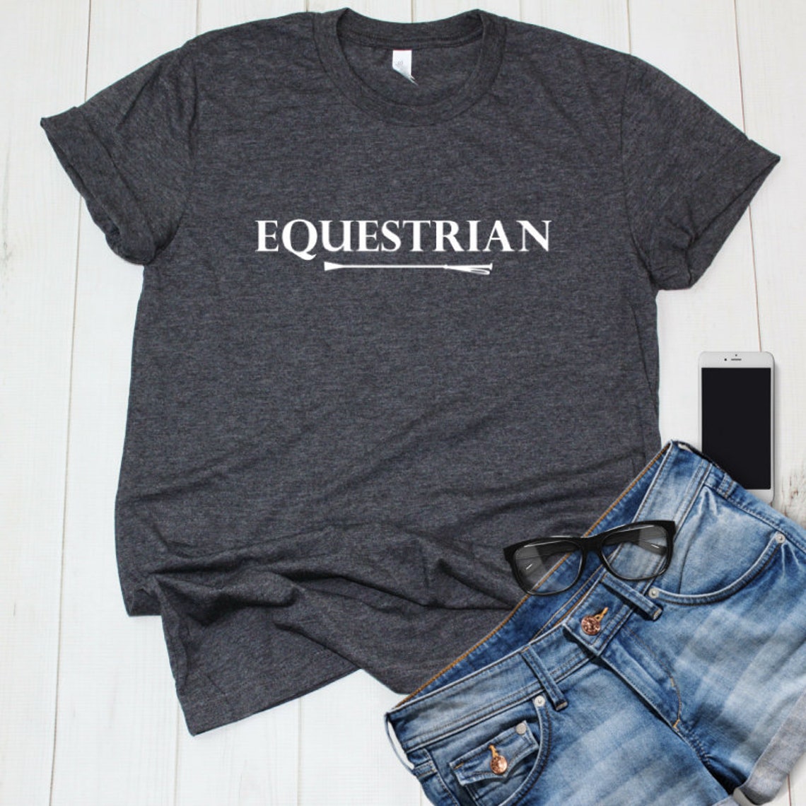 Equestrian Shirt With Horseback Riding Crop Gift for Horse | Etsy