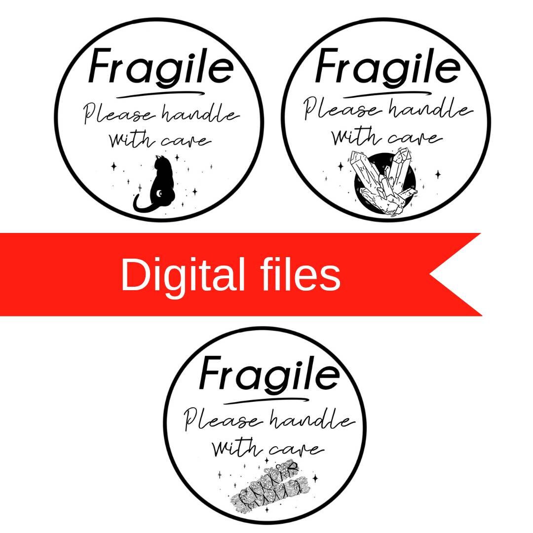 Set of 3 -fragile- Magical Label Designs - Etsy