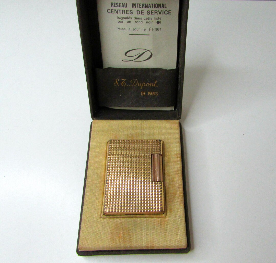 Vintage S.T DUPONT Paris France Gold Plated Short LIGHTER - Etsy