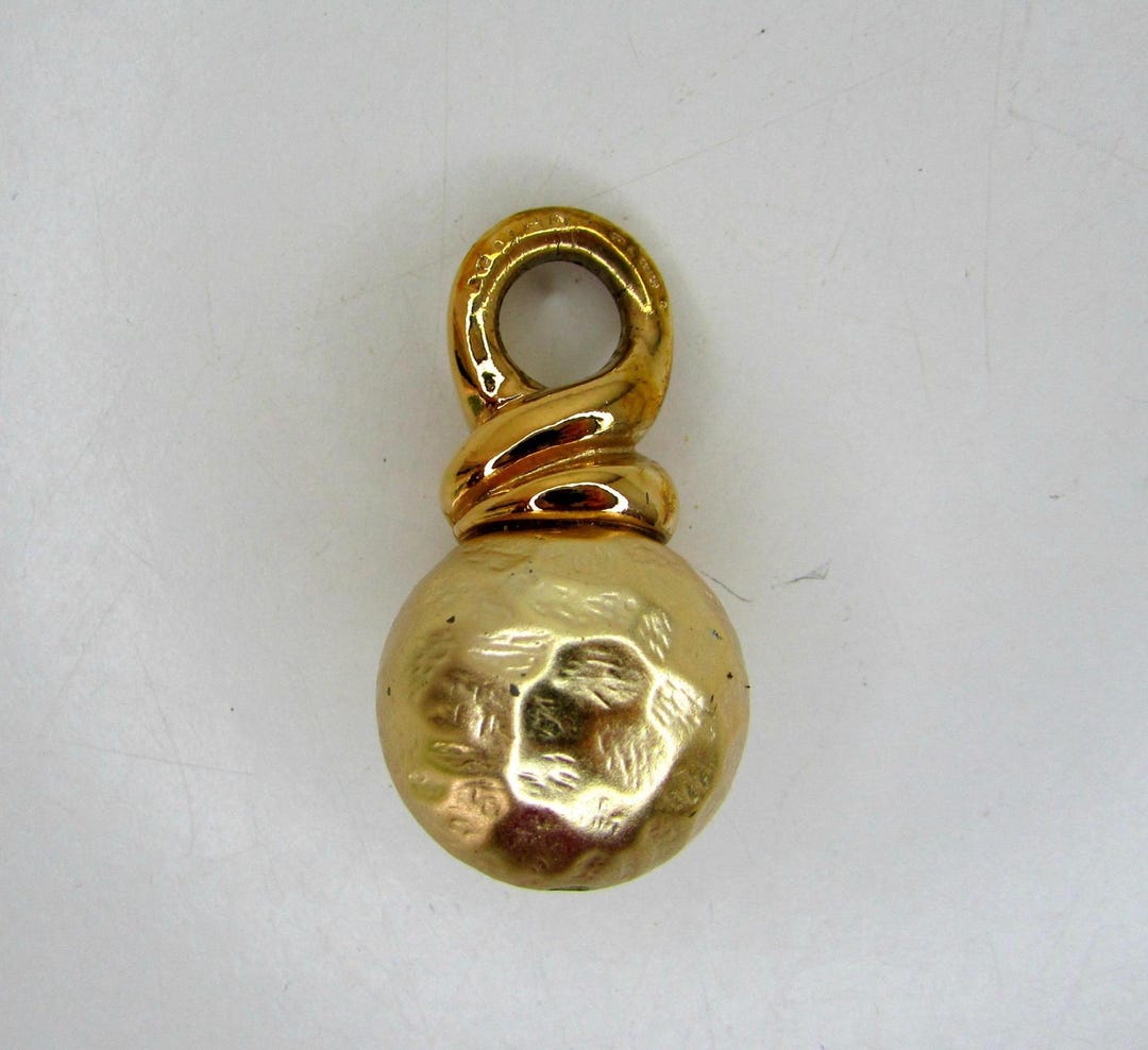 Vintage AGATHA PARIS Gold Tone Ball Sphere Pendant NOS Mint - Etsy