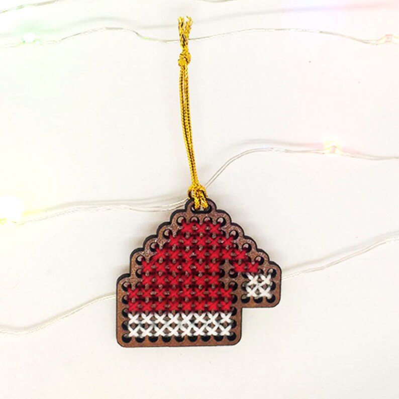 7 Cross Stitch Christmas Ornaments for Laser Cutting, Vector, Svg, Dxf ...
