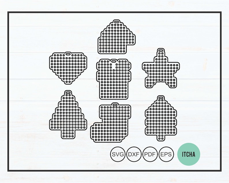 7 Cross Stitch Christmas Ornaments for Laser Cutting, Vector, Svg, Dxf ...