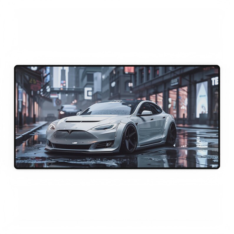 Large Tesla Model S Widebody Mouse Mat Futuristic City Design Gaming ...