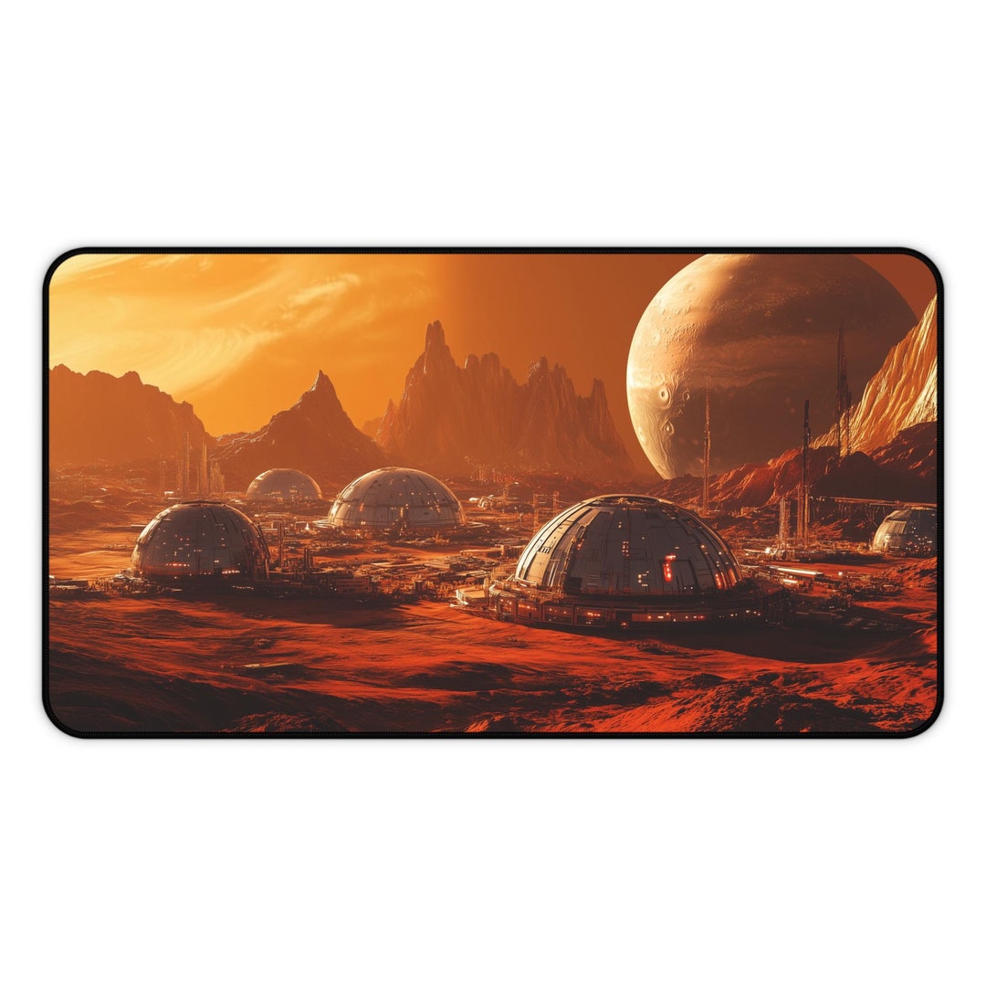 Extra Large Mars Colony Mouse Pad Sci-fi Gaming Mat With Futuristic ...