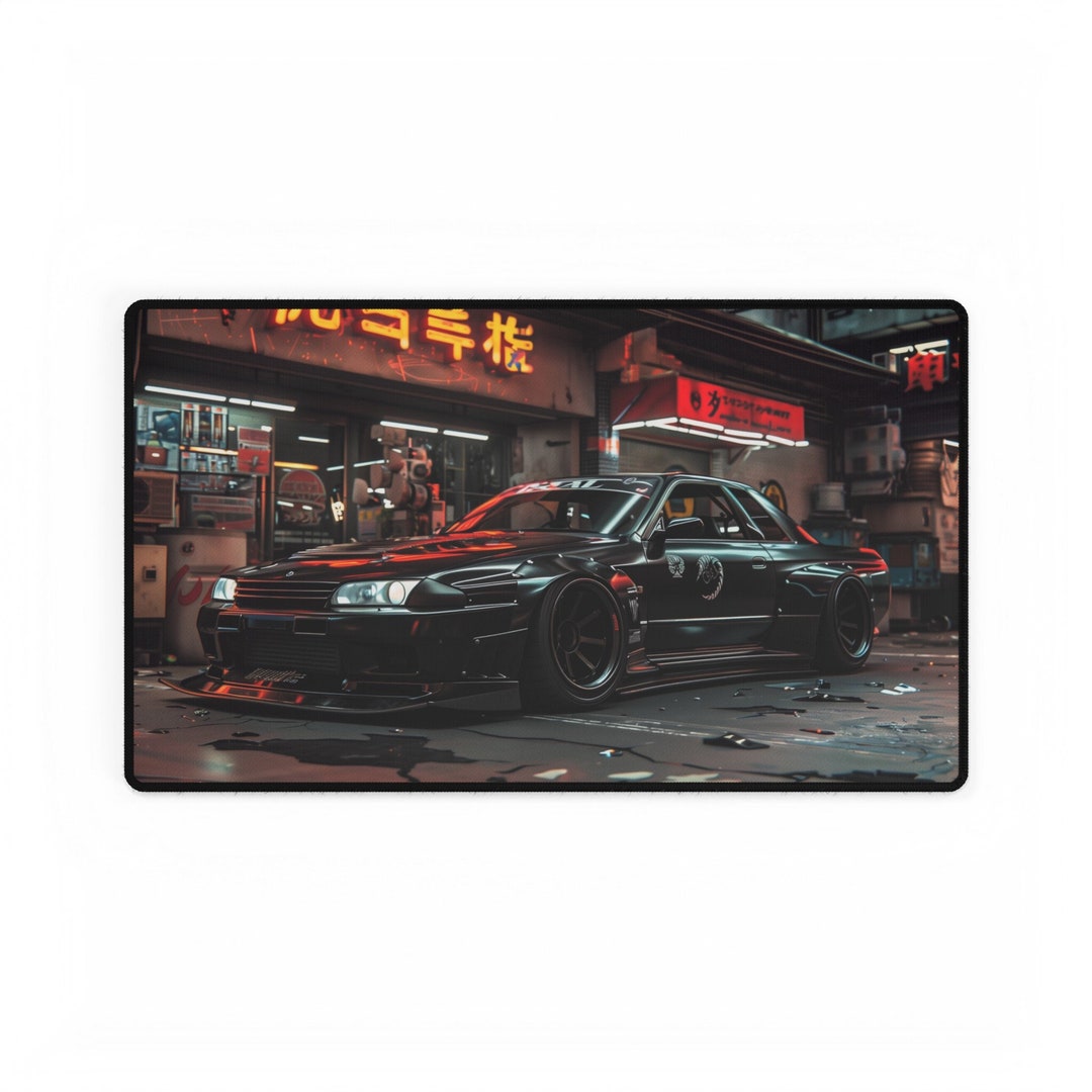 Black Nissan R32 Skyline Mouse Mat With Body Kit Large Gaming Desk Pad ...