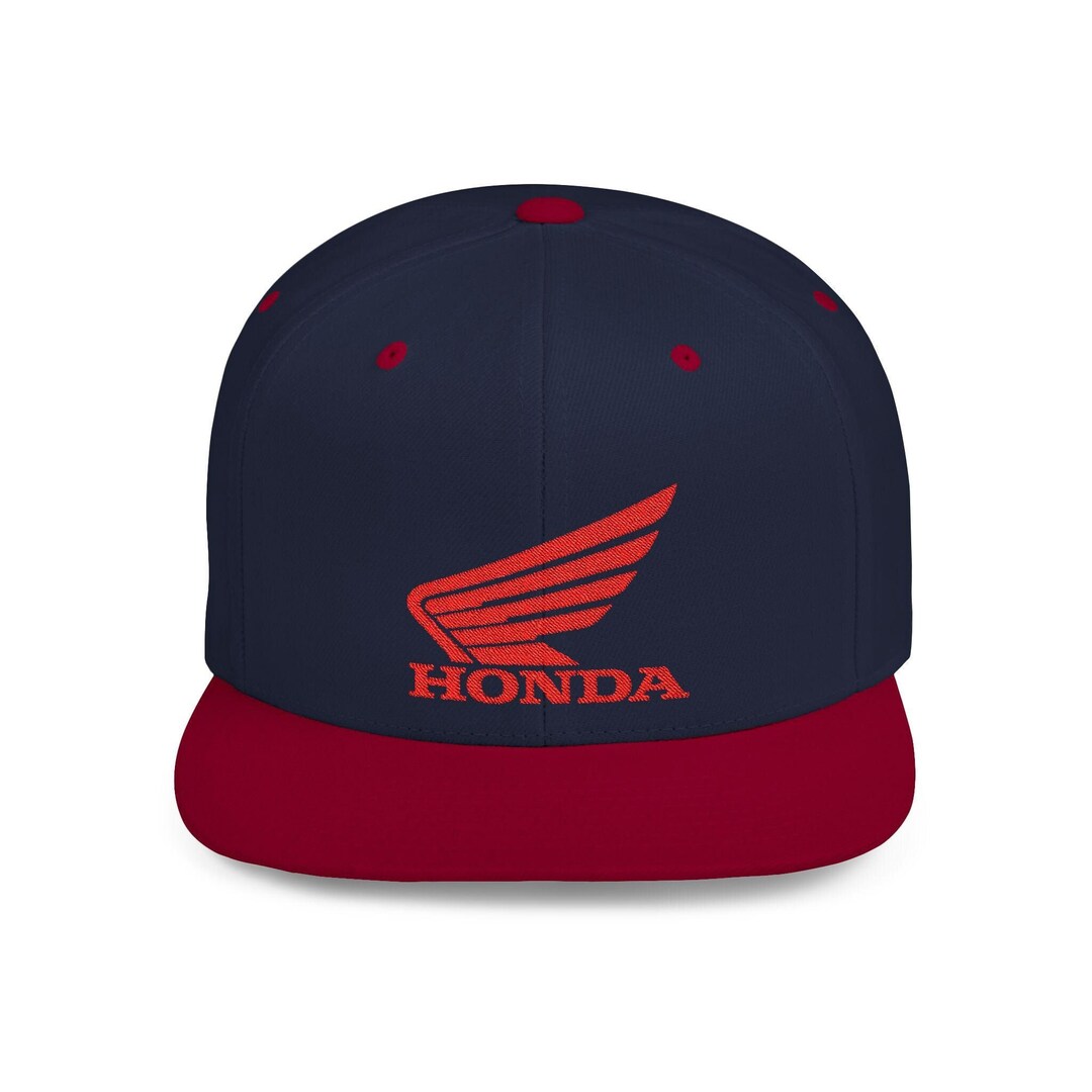 Honda Logo Snapback Flat Bill Hat Embroidered Car Enthusiast Cap With ...