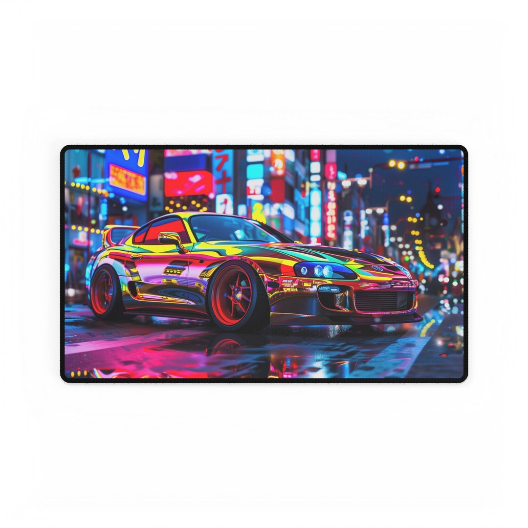 Large Orange Toyota Supra Mouse Pad Vibrant City Desk Mat for Gamers ...