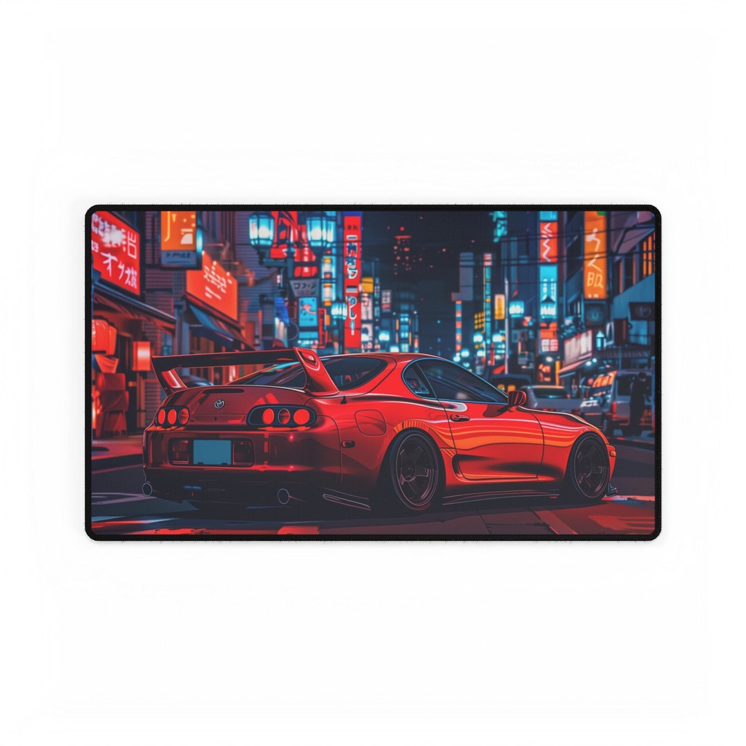 Large Orange Toyota Supra Mouse Pad Vibrant City Desk Mat for Gamers ...