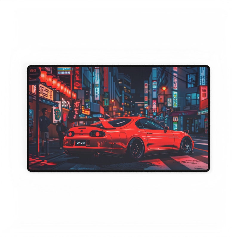 Large Orange Toyota Supra Mouse Pad Vibrant City Desk Mat for Gamers ...