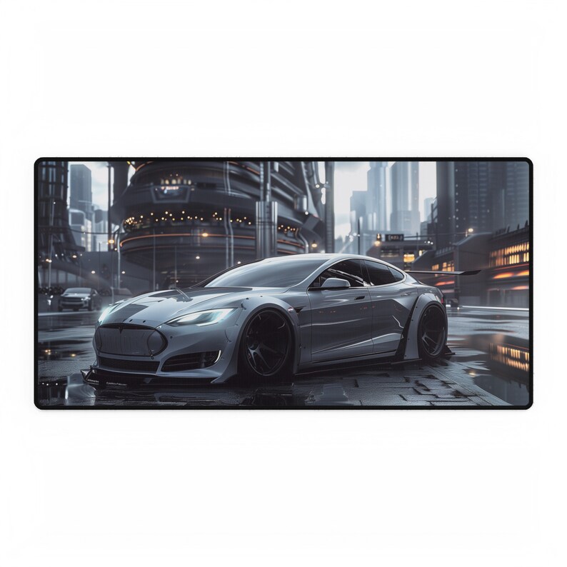 Large Tesla Model S Widebody Mouse Mat Futuristic City Design Gaming ...