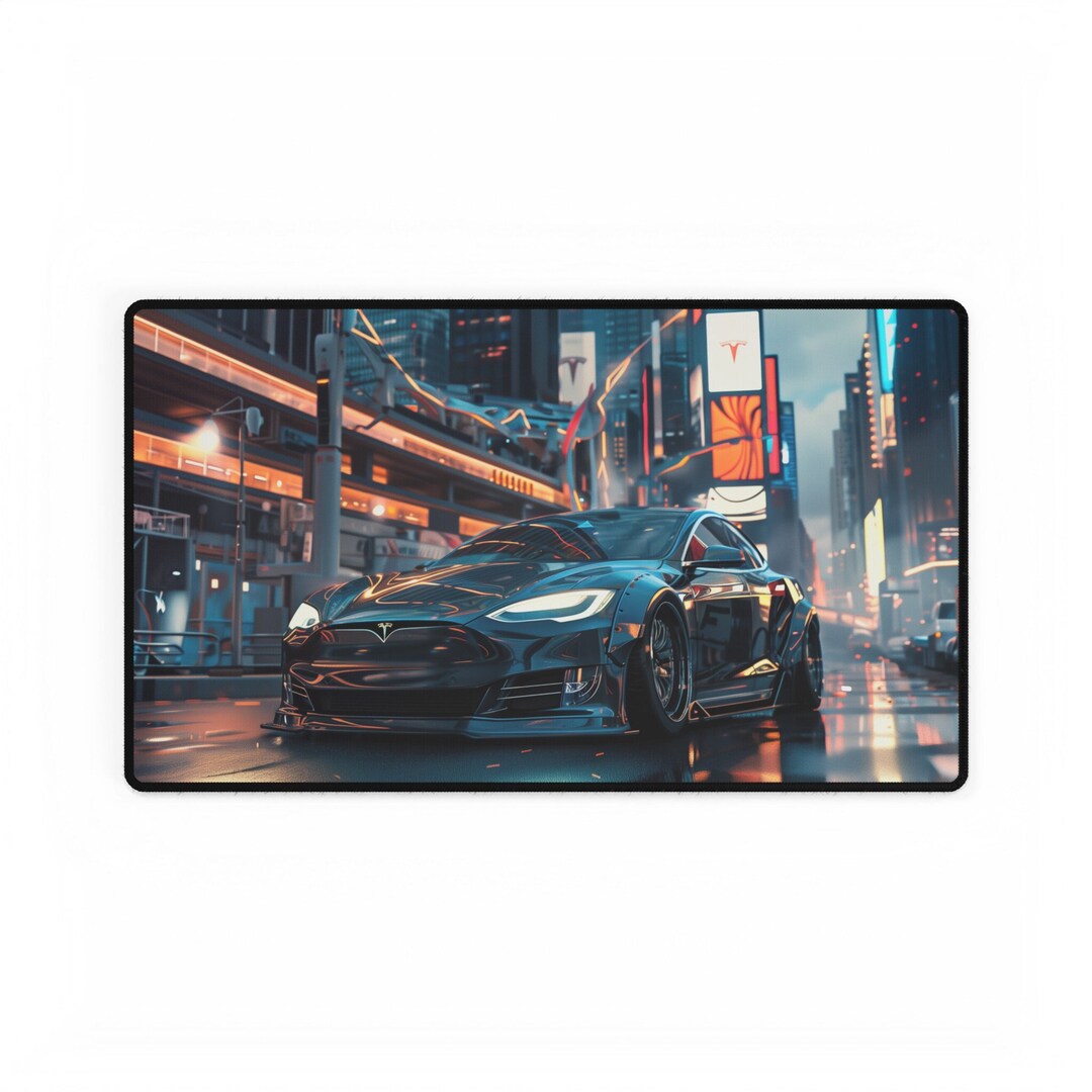Large Tesla Model S Widebody Mouse Mat Futuristic City Design Gaming ...