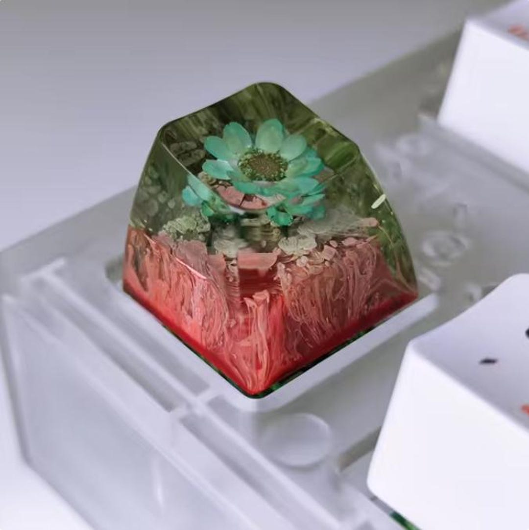 Flower Key Cap Custom Resin Key Cap for Mechanical Keyboard Vibrant Key ...