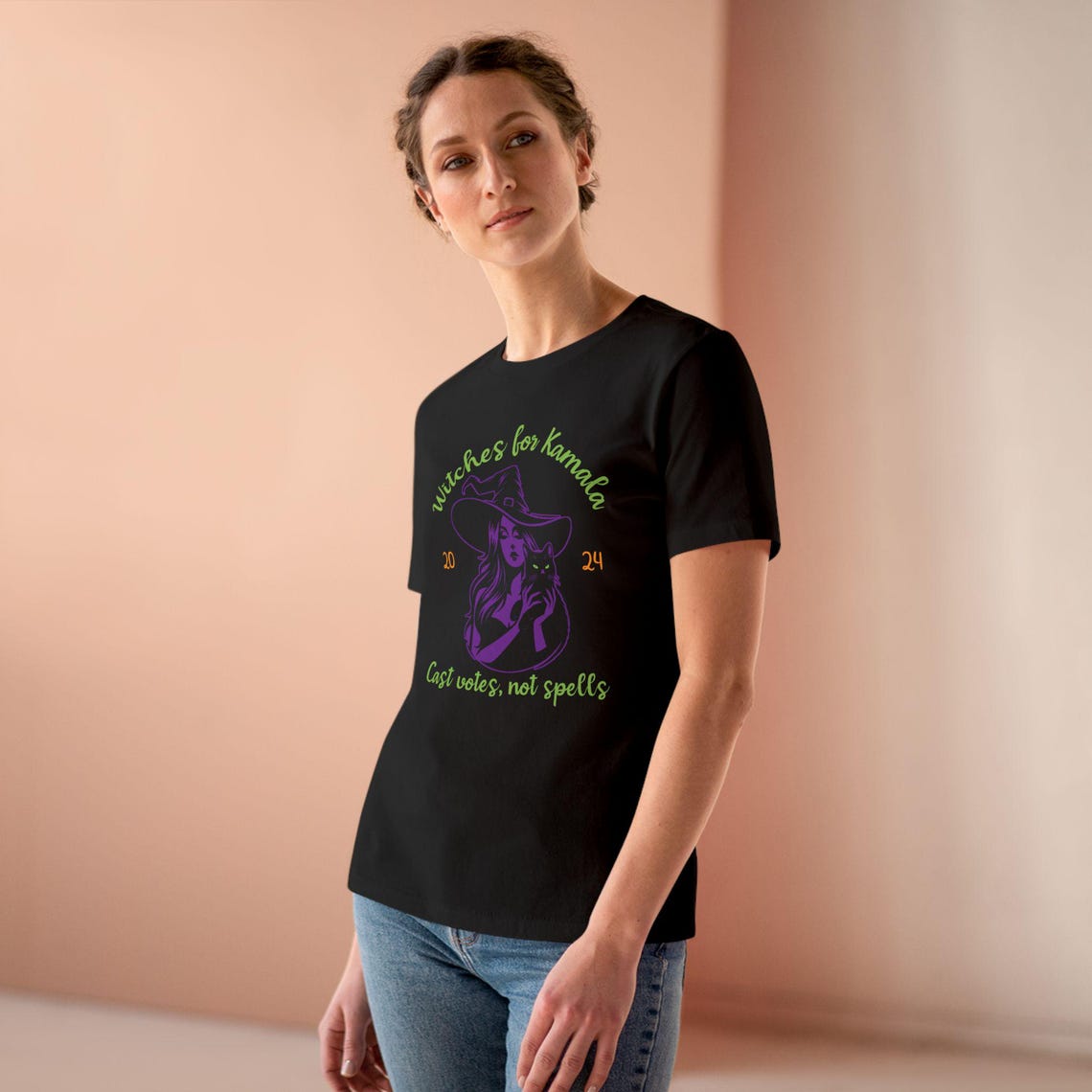 Witches for Kamala 2024, Halloween Election Shirt, Women's Softstyle ...