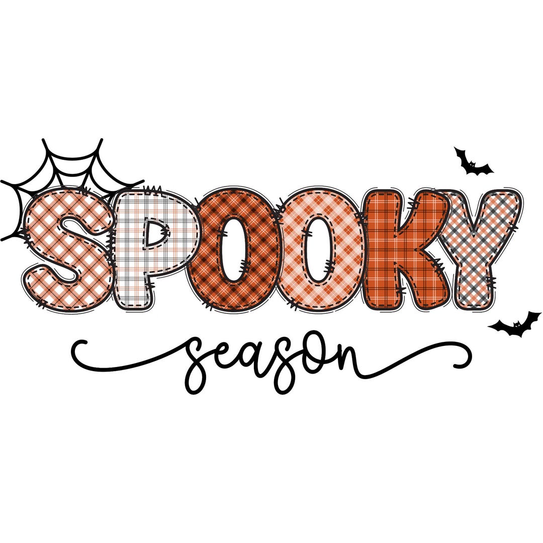 Spooky Season Halloween PNG Download, Doodle Letters, Black and Orange ...