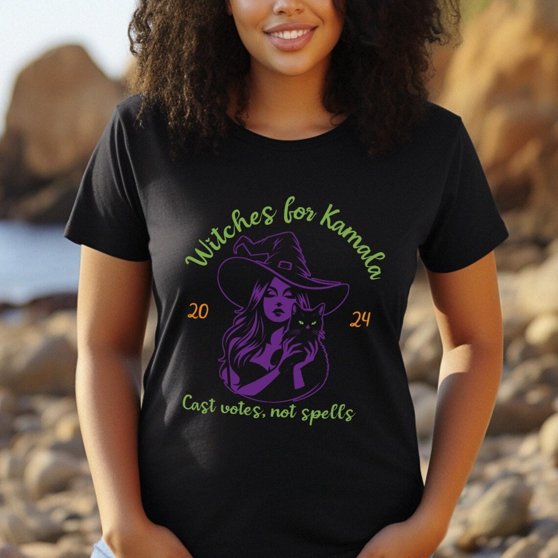 Witches for Kamala 2024, Halloween Election Shirt, Women's Softstyle ...