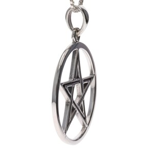 Pentacle Pentagram Black Star Sterling Silver Pendant Necklace 18 ...