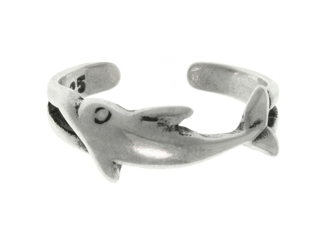 Jewelry Trends Ocean Dolphin Whale Sterling Silver Toe Ring Adjustable ...
