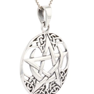 Jewelry Trends Pentacle Moon Pentagram Celtic Sterling Silver Pendant ...
