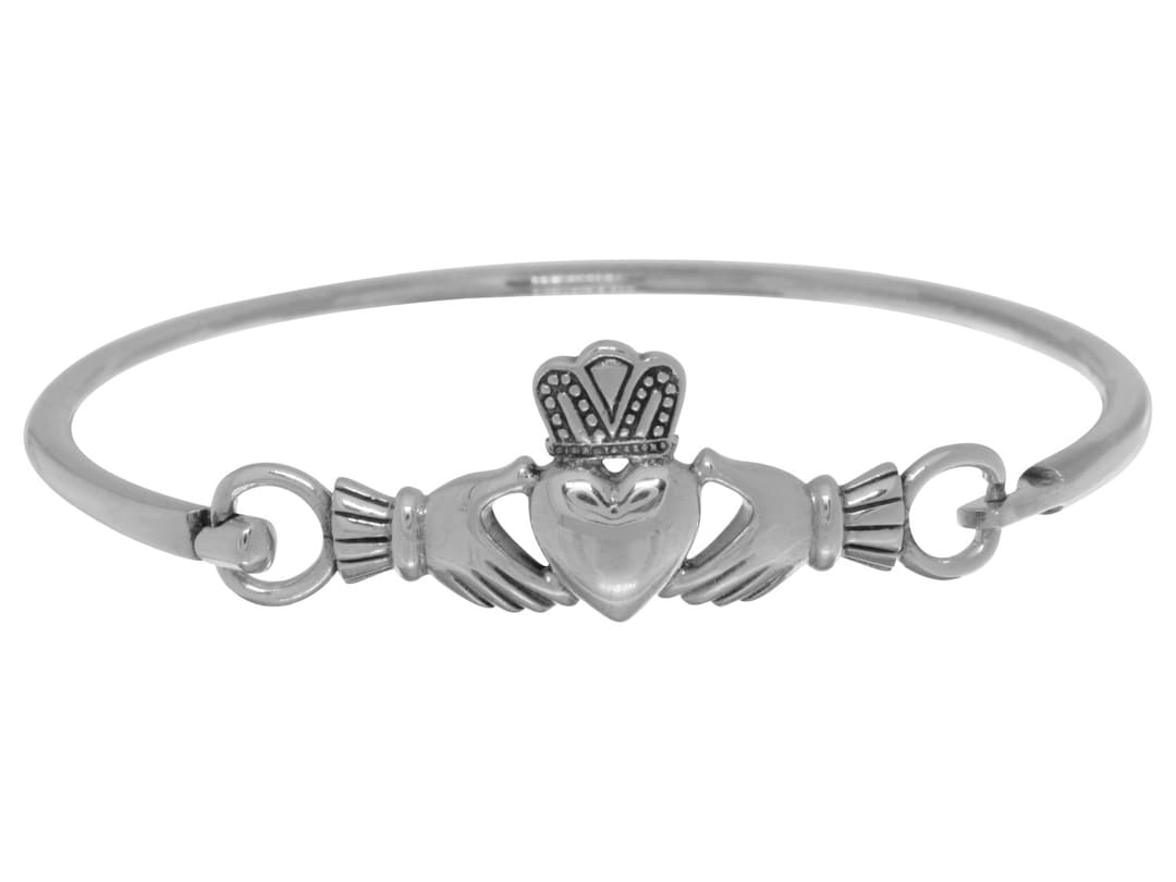 Jewelry Trends Celtic Claddagh Irish Heart Love Symbol Bangle Bracelet ...