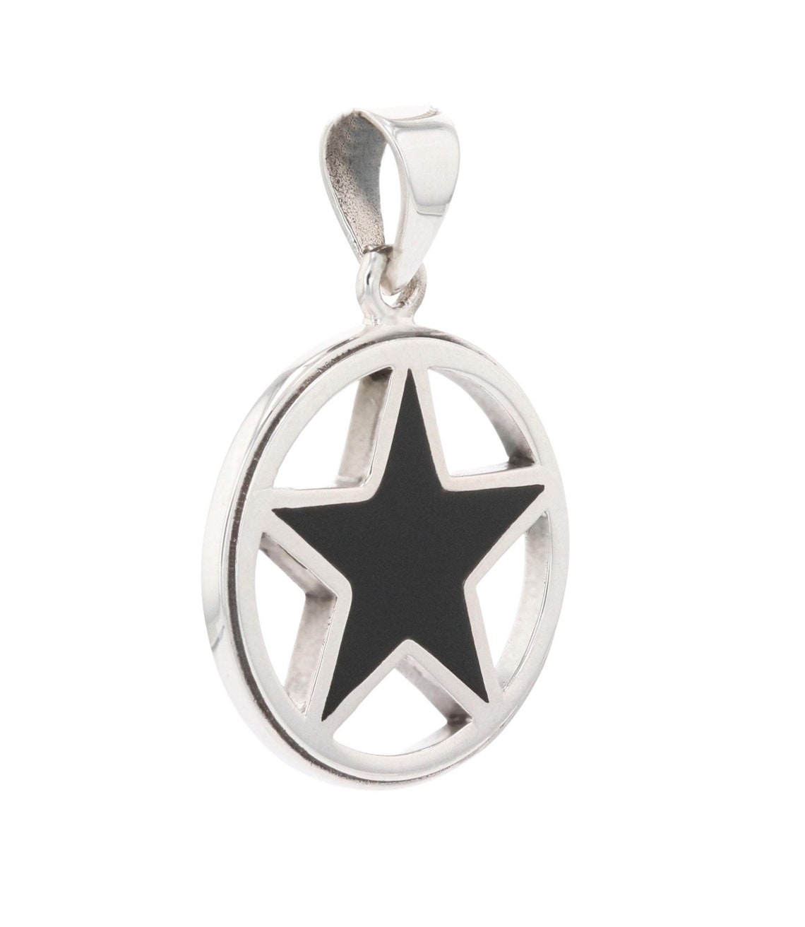 Jewelry Trends Pentacle Star Pentagram Sterling Silver Pendant Created ...