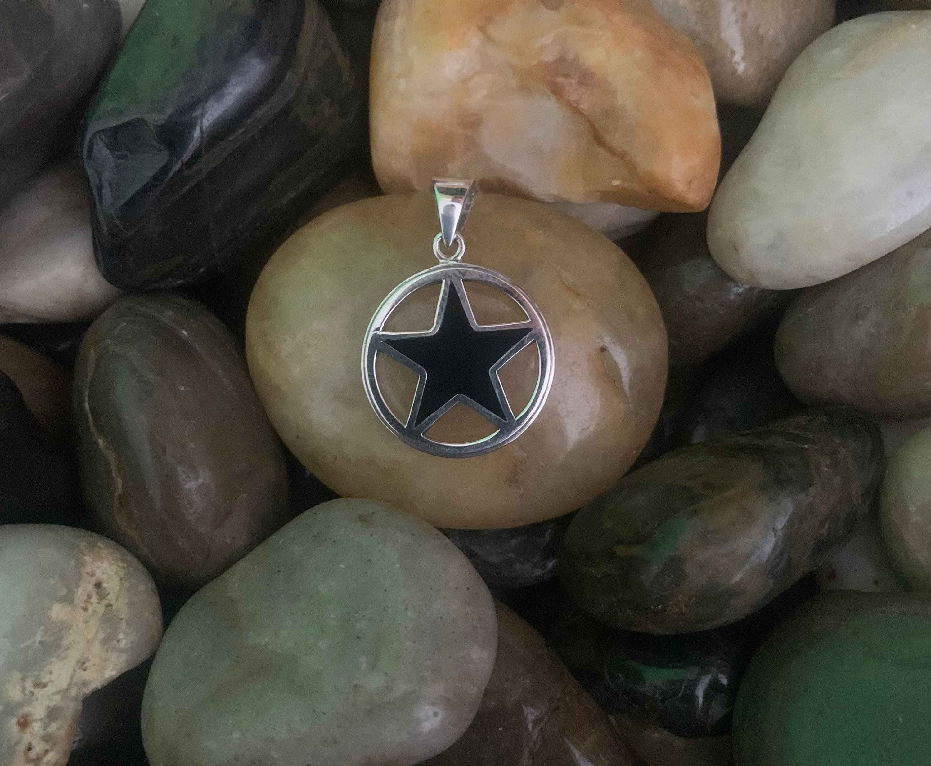 Jewelry Trends Pentacle Star Pentagram Sterling Silver Pendant Created ...