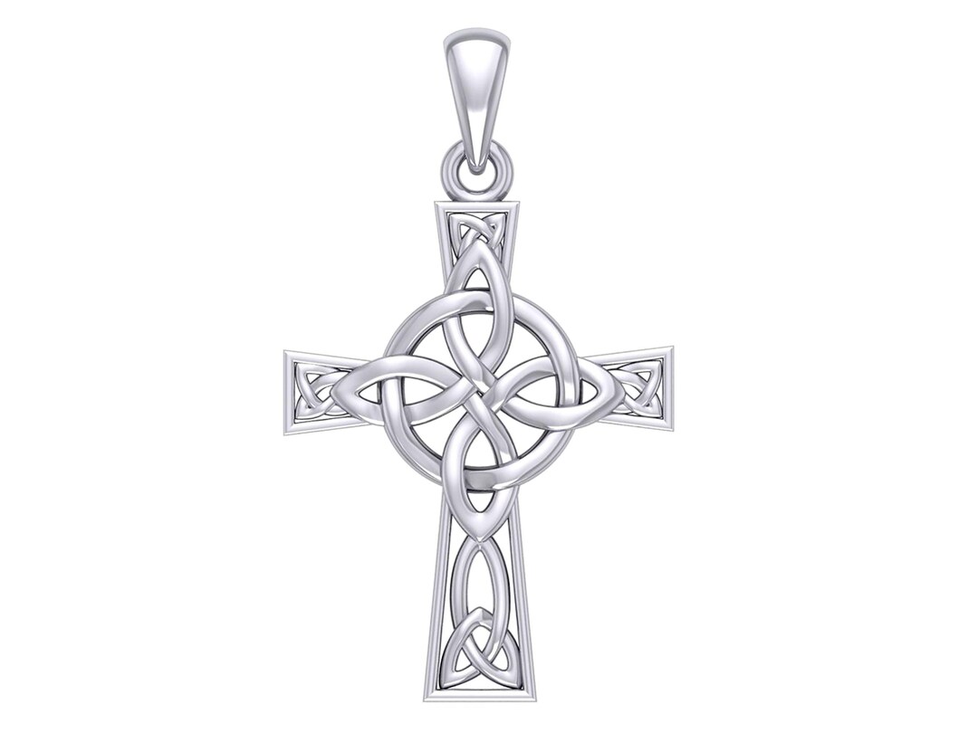 Four Point Celtic Knot Cross Silver Pendant Necklace 18" | Jewelry ...