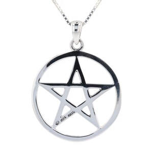 Pentacle Pentagram Star Sterling Silver Pendant Necklace 18" | Jewelry Trends - Etsy