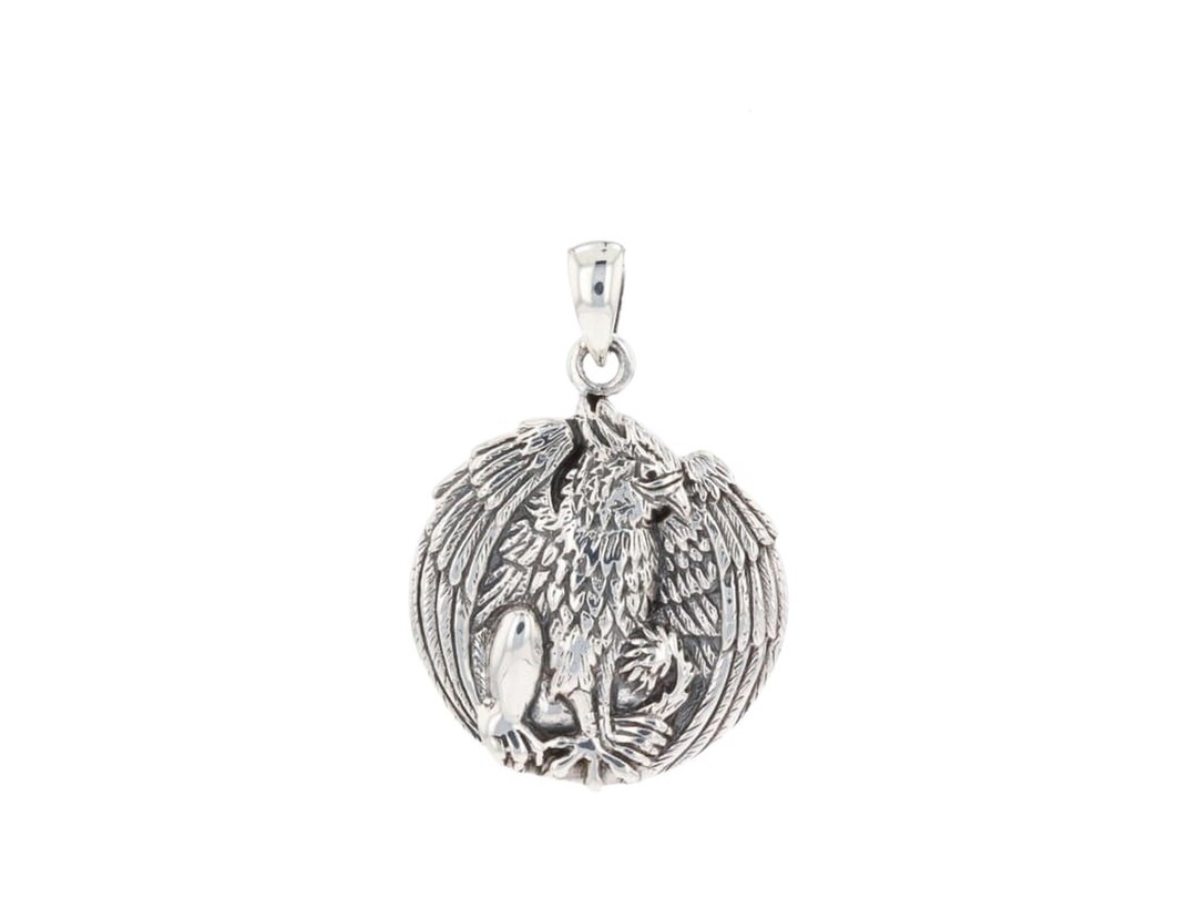Gryphon Gargoyle Sterling Silver Pendant by Artist Jody Bergsma ...