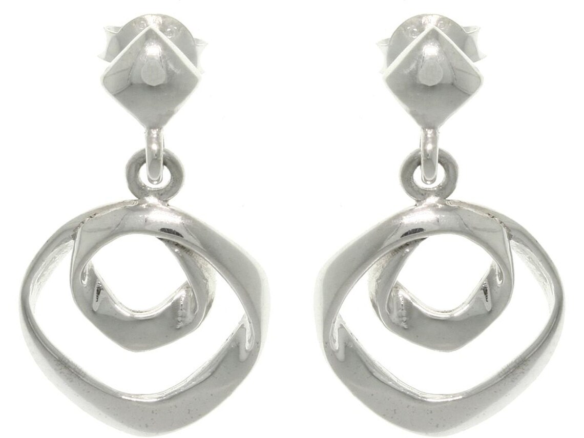 Free Form Circles Hoop Sterling Silver Dangle Earrings | Jewelry Trends ...
