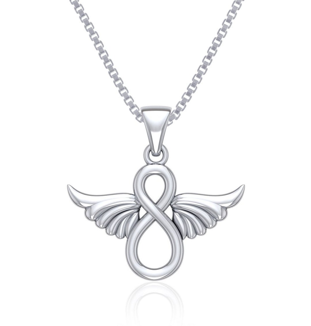 Trinity Knot Angel Wing Sterling Silver Pendant Necklace 18" | Jewelry ...