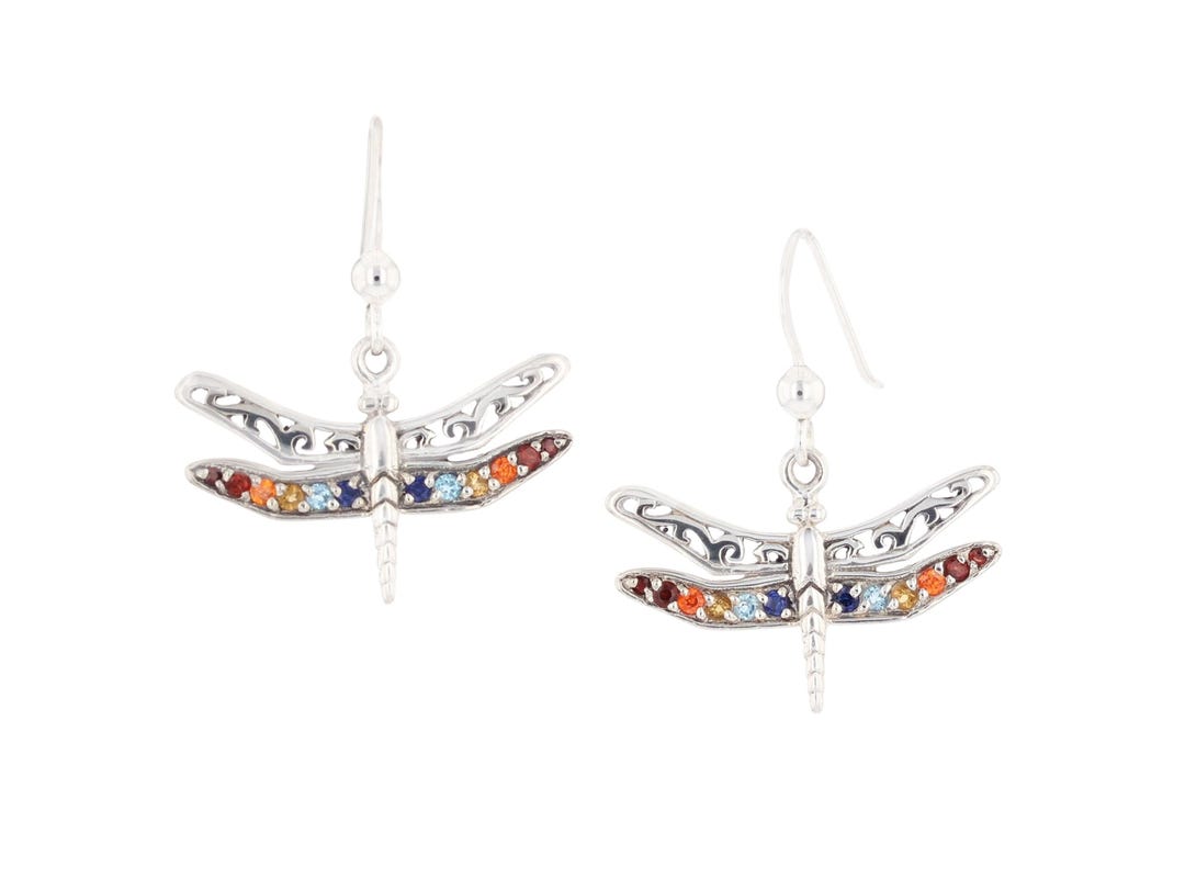 Filigree Wing Dragonfly Sterling Silver Dangle Earrings | Jewelry ...