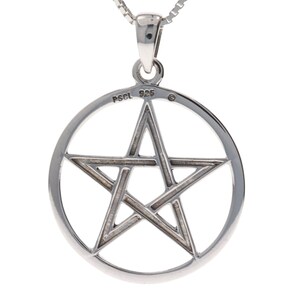 Pentacle Pentagram Black Star Sterling Silver Pendant Necklace 18" | Jewelry Trends - Etsy