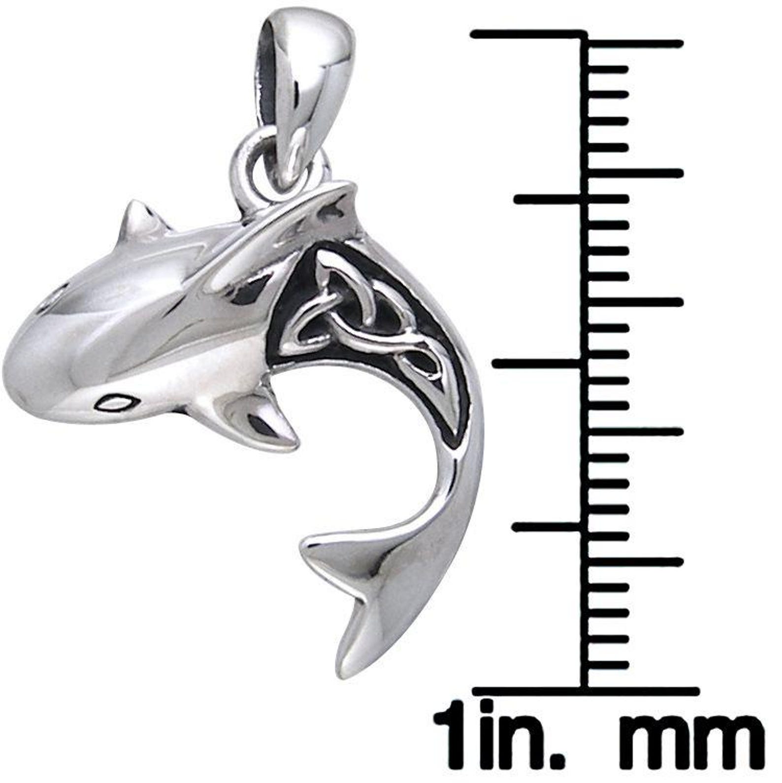 Shark With Celtic Knot Work Sterling Silver Pendant Necklace 18 ...