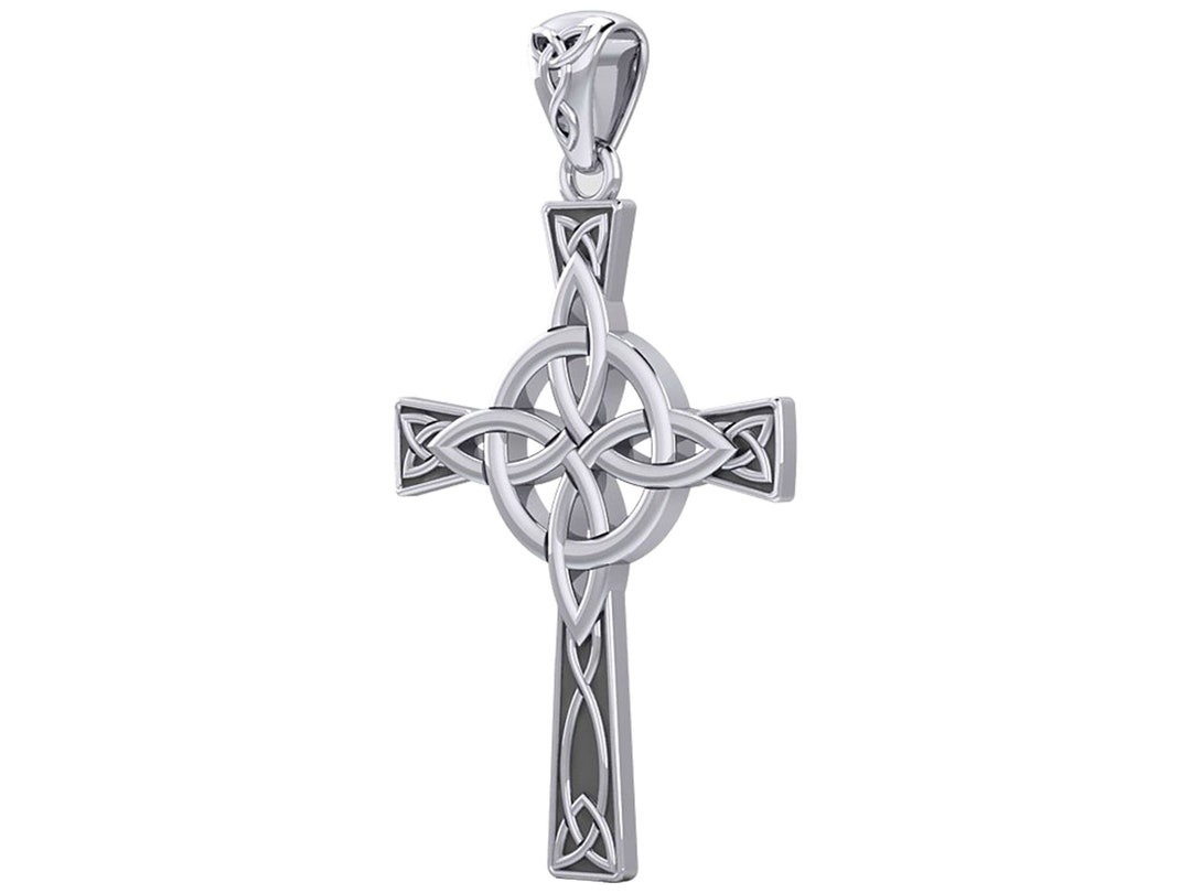 Celtic Four Point Cross Sterling Silver Pendant Necklace 18 Jewelry ...