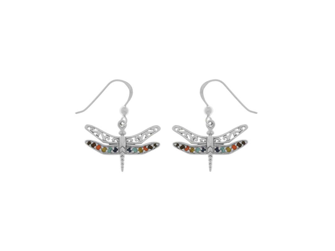 Jewelry Trends Filigree Wing Dragonfly Sterling Silver Dangle Earrings ...