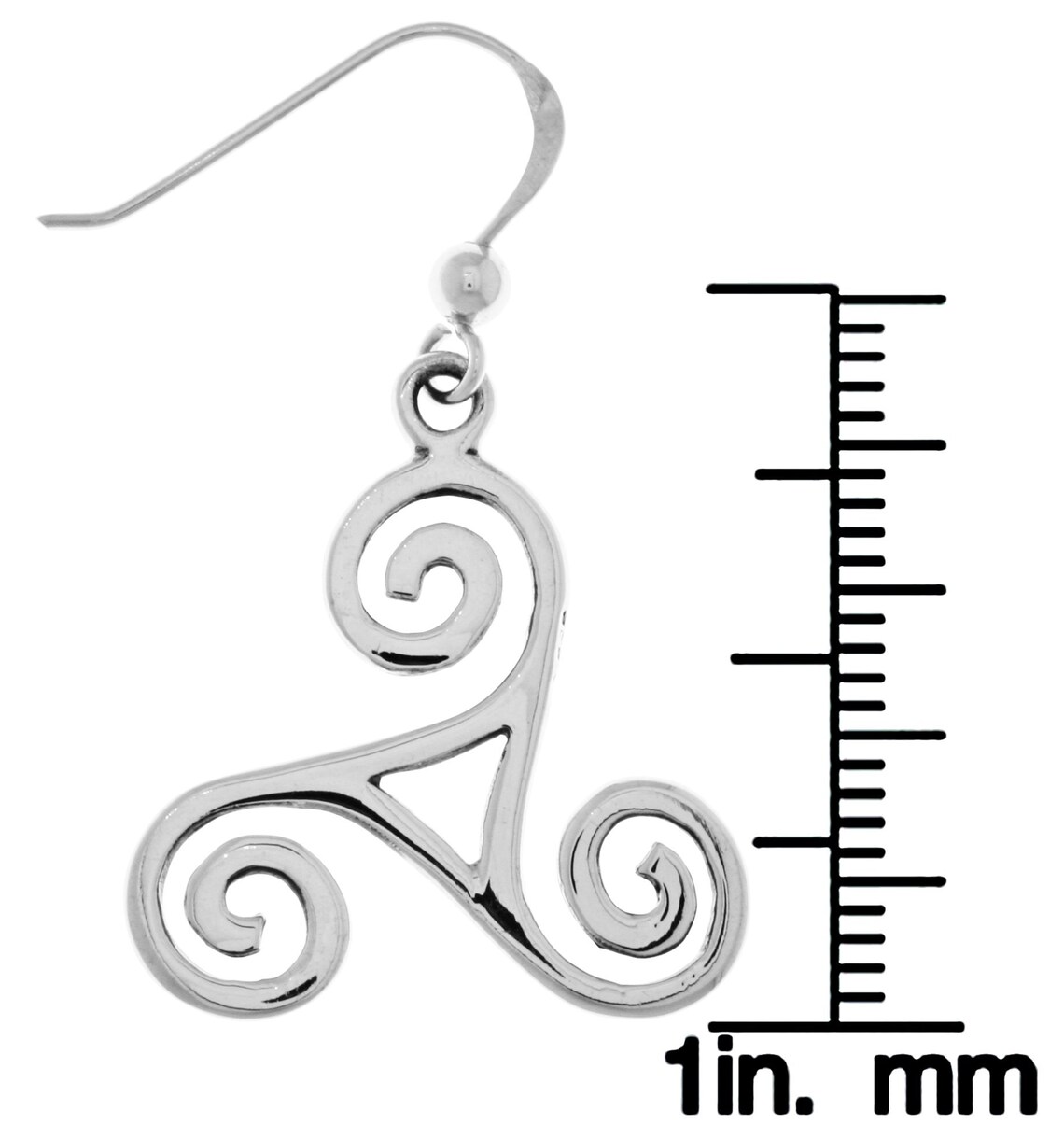 Spiral Triskele Celtic Trinity Knot Sterling Silver Dangle Earrings ...