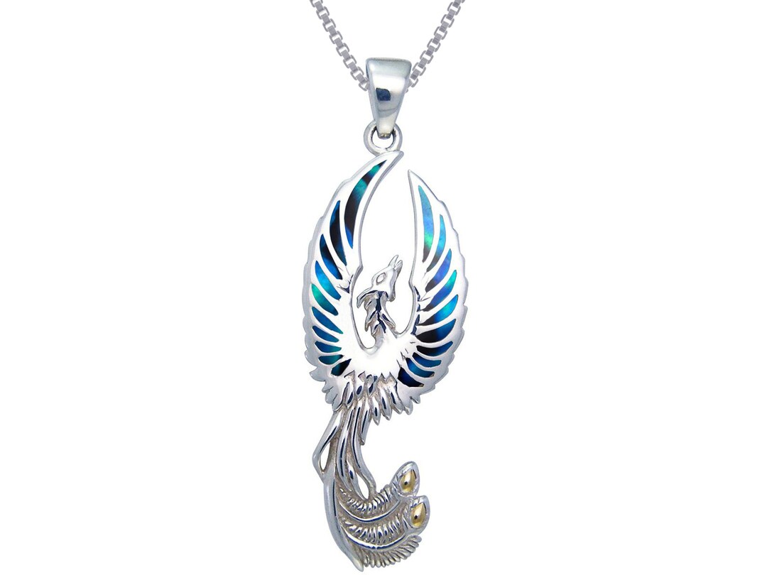 Jewelry Trends Flying Phoenix Fire Bird Sterling Silver Pendant ...
