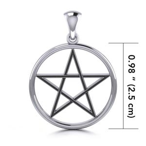 Pentacle Pentagram Black Star Sterling Silver Pendant Necklace 18" | Jewelry Trends - Etsy