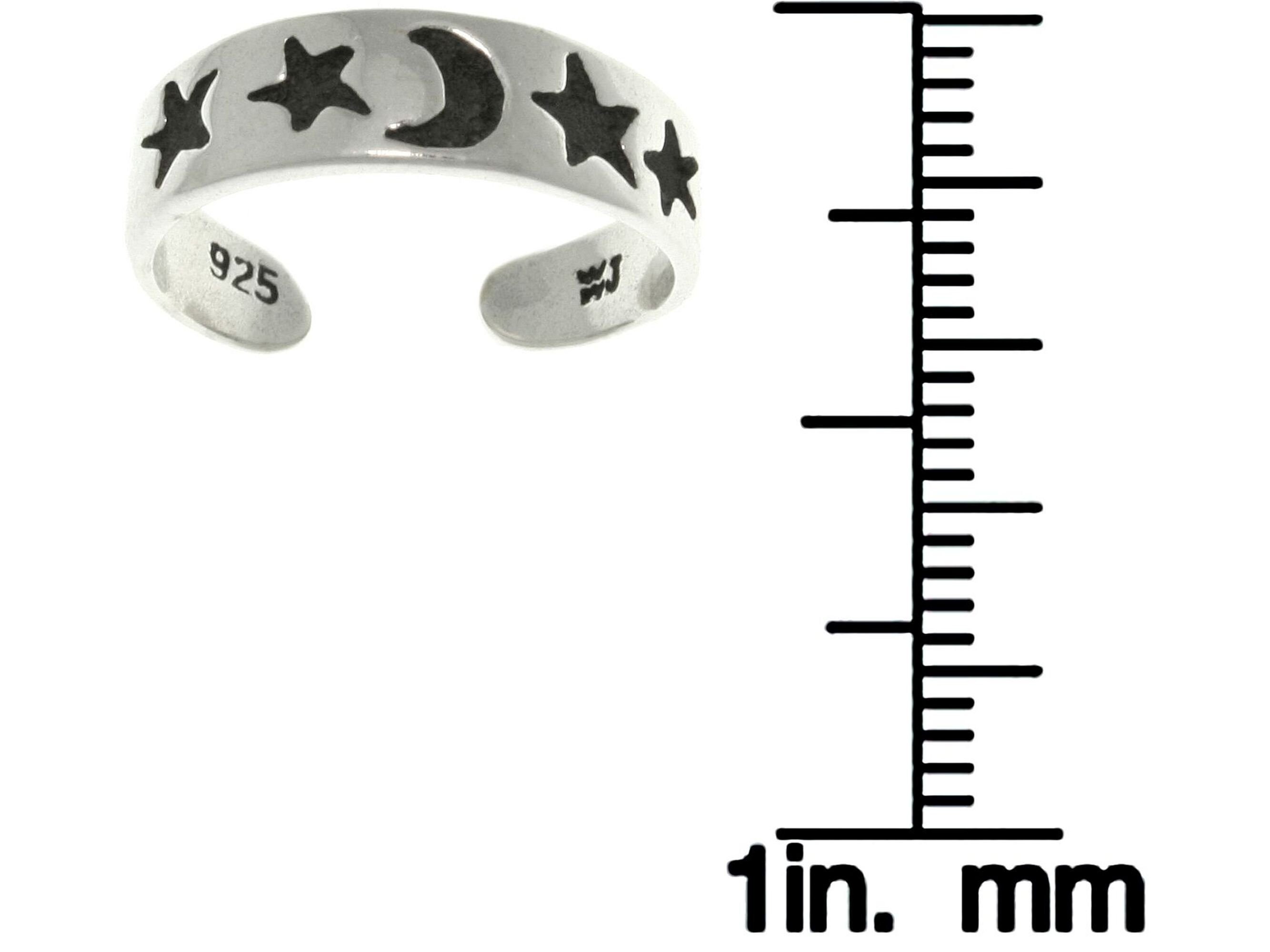 Jewelry Trends Celestial Moon and Stars Sterling Silver Adjustable Toe ...