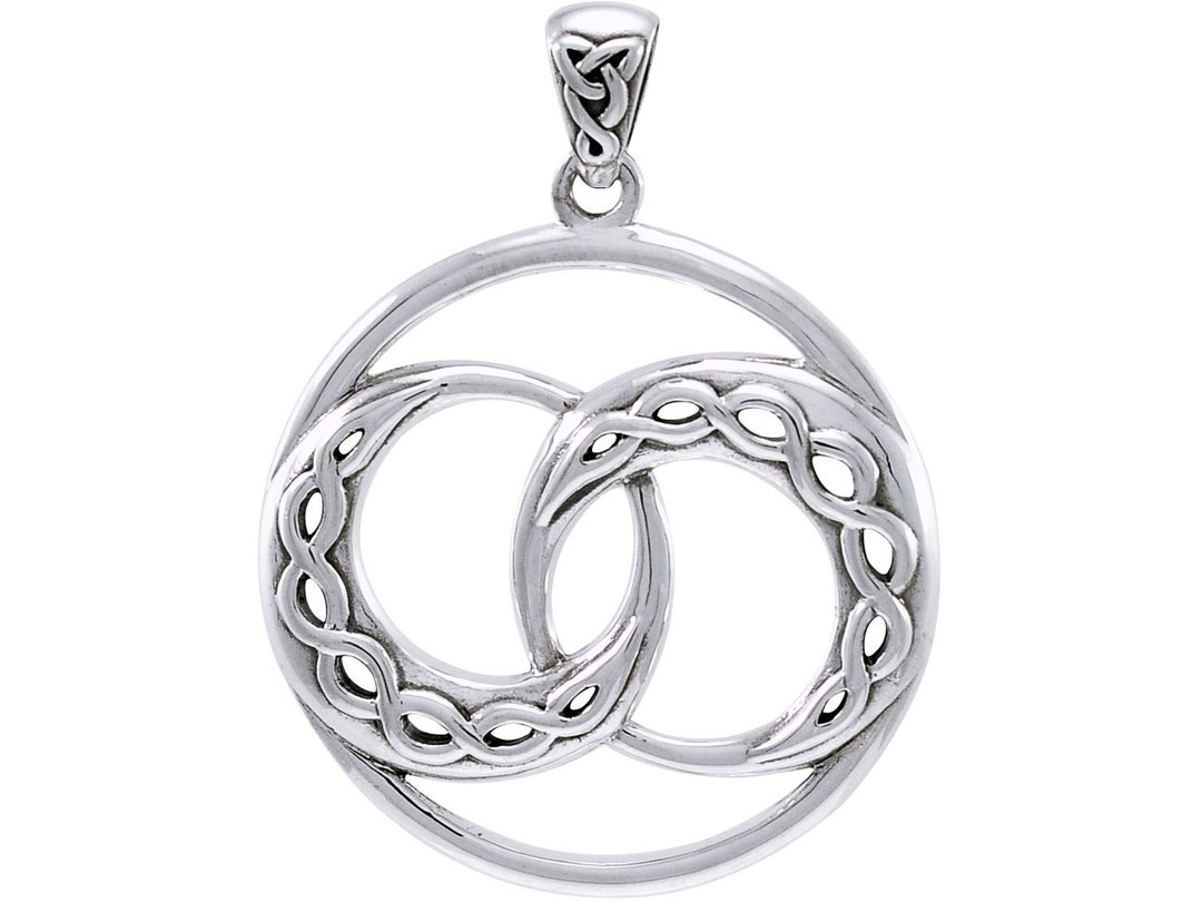 Celtic Knot Infinity Crescent Moon Eclipse Sterling Silver Pendant ...