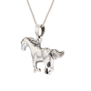 Sterling Silver Mustang Running Horse Pendant Necklace 18" | Jewelry ...